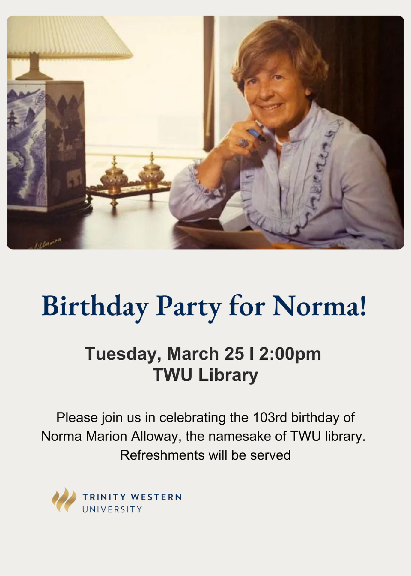 Birthday Party for Norma – Alloway Library News